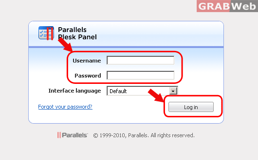 1) Login to Plesk control panel.