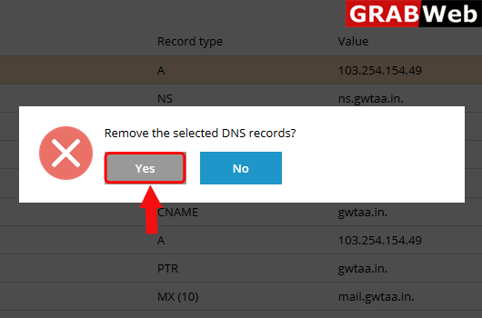 How to remove record in DNS setting in Plesk 12.5 ? - GRABWEB [India]