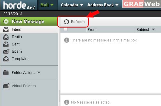 PleskWebmail : How can I check draft folder in Horde ? - GRABWEB [India]