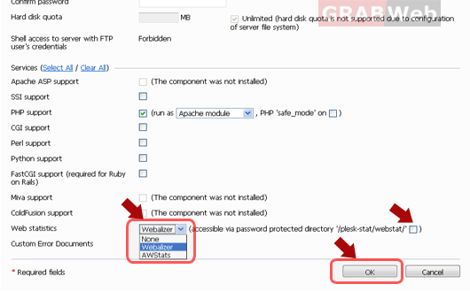 Plesk 9.x How to enable web stats ( webalizer/AWStats ) in Plesk ...